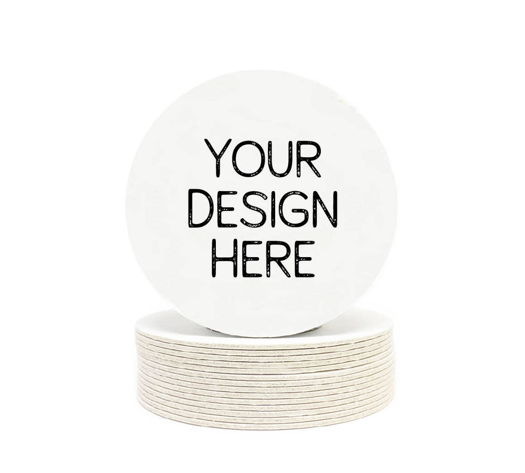 Custom Design Heavyweight 4 Round Paper Coasters Personalized Coasters ...