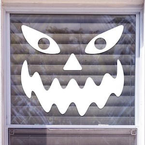 Spooky Halloween Pumpkin Face Window Sticker Kit | Vinyl Decal | Spooky ...