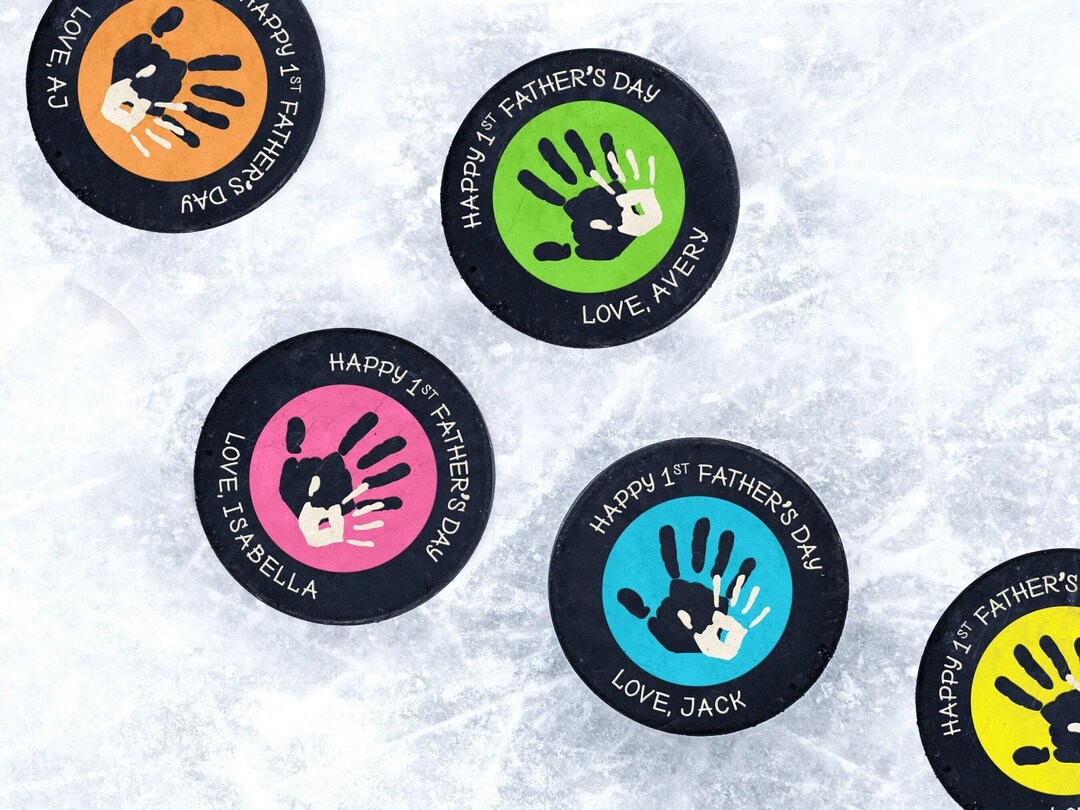 Personalized 1st Father's Day Handprint Hockey Puck | Perfect for New ...