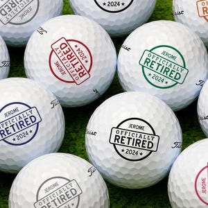 Officially Retired Custom Golf Balls | Personalized Retirement Golf ...