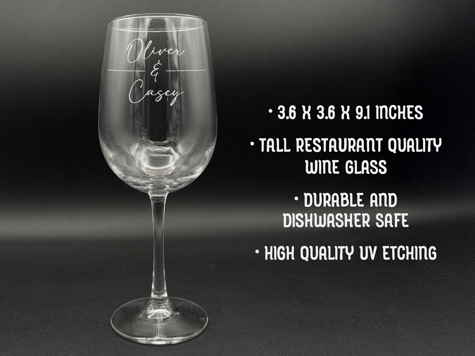 Brush Script Names Wine Glass | Personalized Gift for Wedding ...