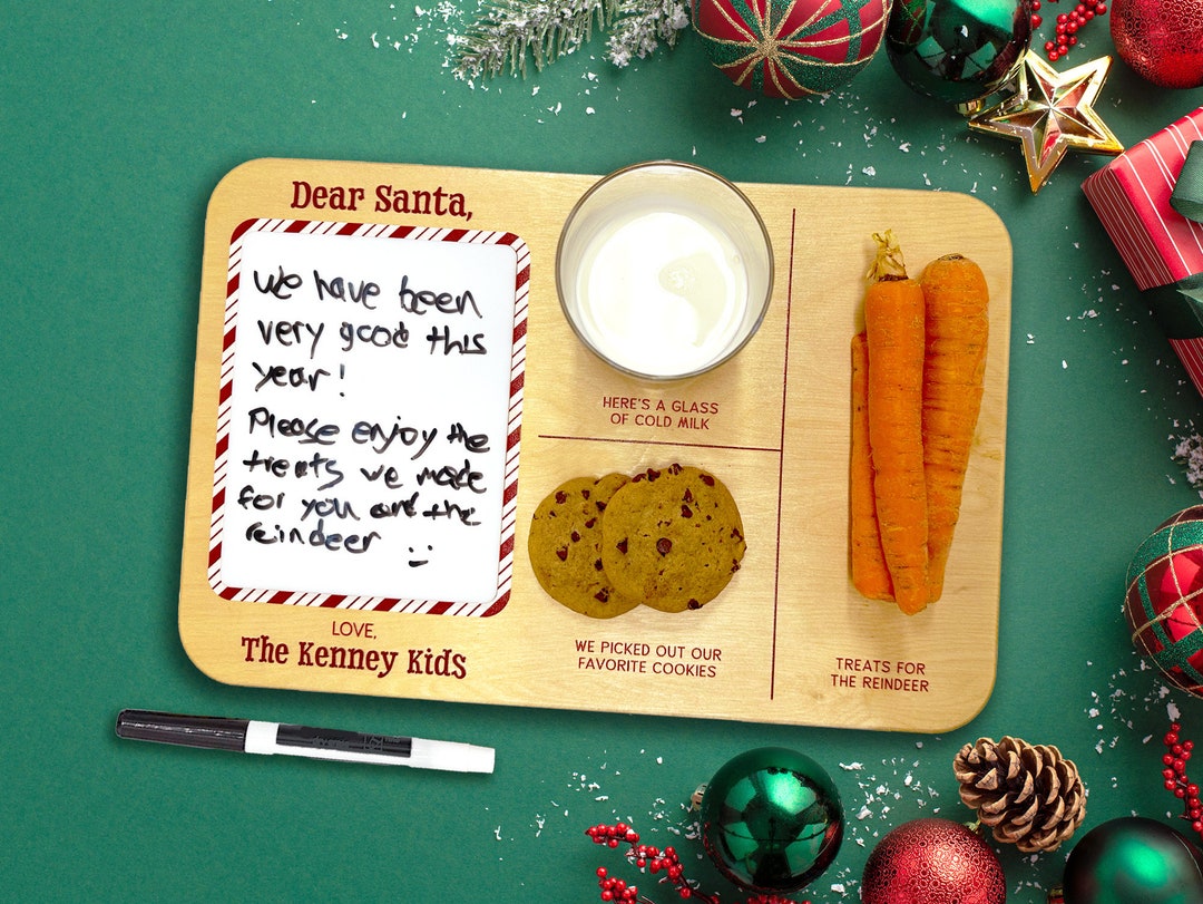 Custom Wooden Dear Santa Cookie Tray Dry Erase Board Santa Cookie Tray ...