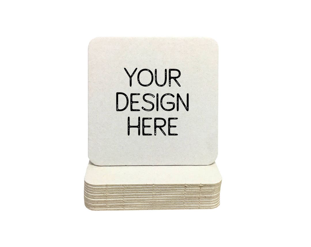 Custom Design Square Paper Coasters Submit Your Logo, Custom Artwork ...