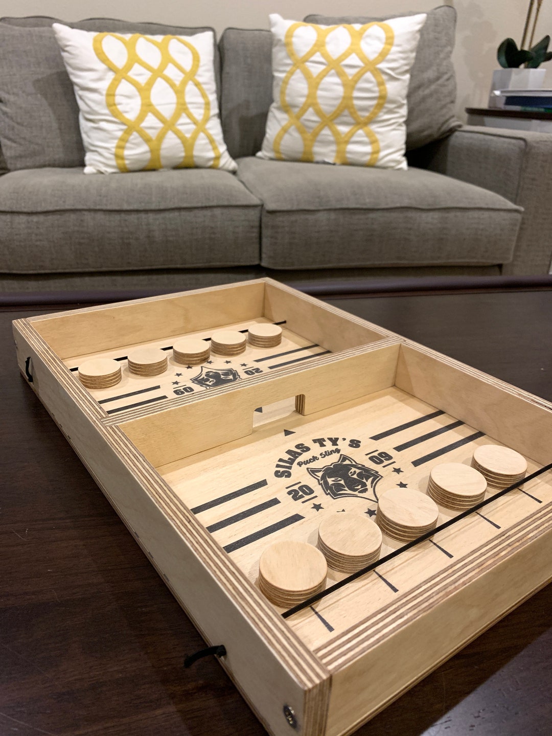 Handcrafted Personalized Puck Sling Shot Game | Fast Sling | Custom ...