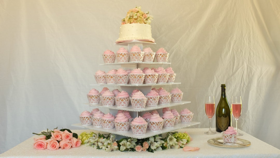 Square Wedding Cupcake Tower Stand-reusable and Adjustable - Holds 80 ...