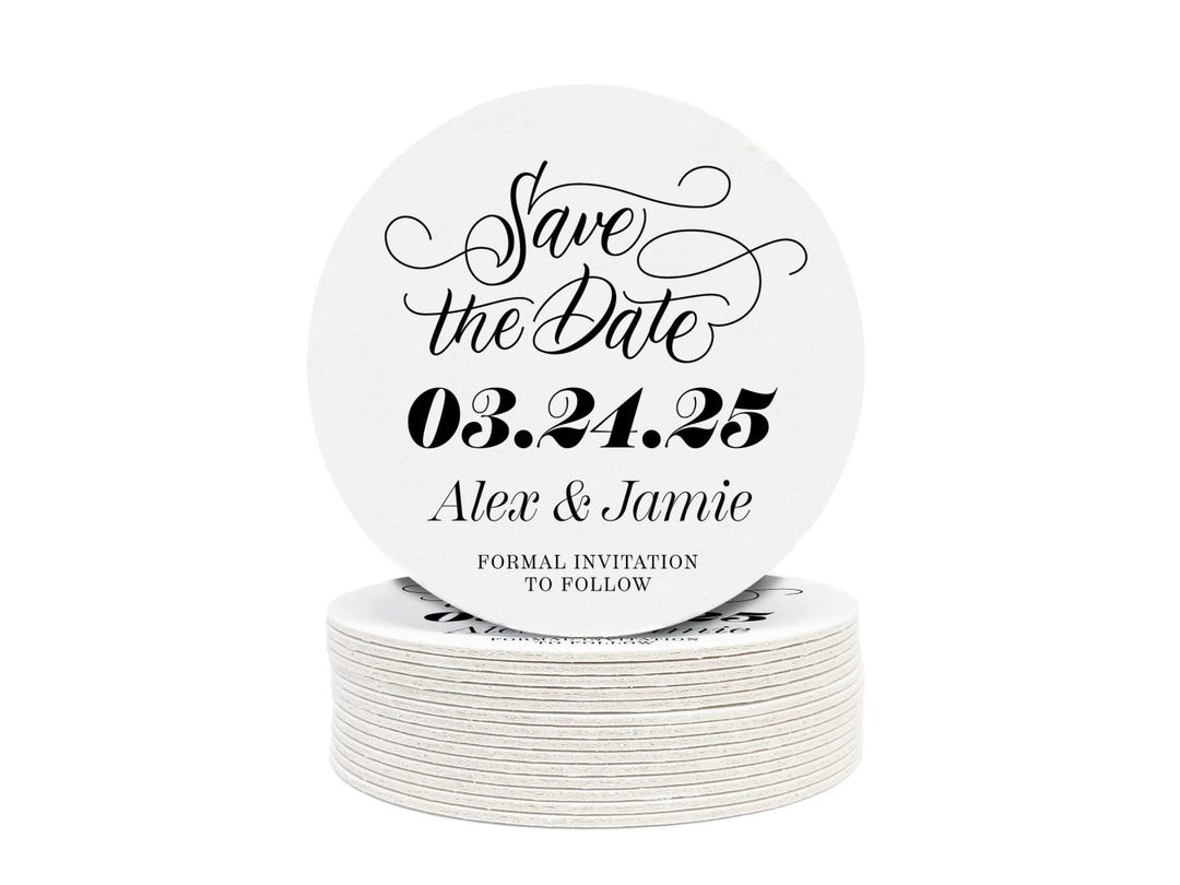 Personalized Wedding Announcement Coasters | Save the Date | Casual ...