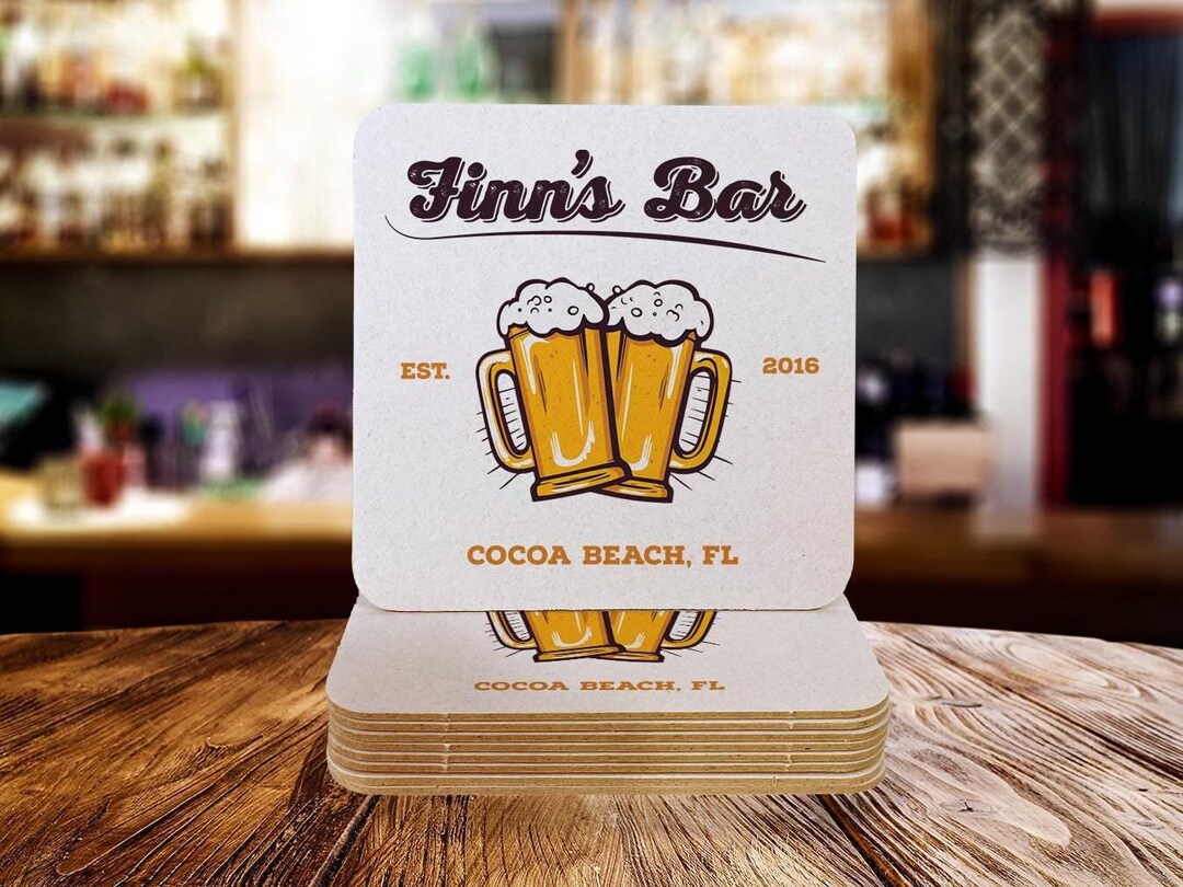Custom Bar Coasters | Home Decor | Customized Text | Personalized Drink ...
