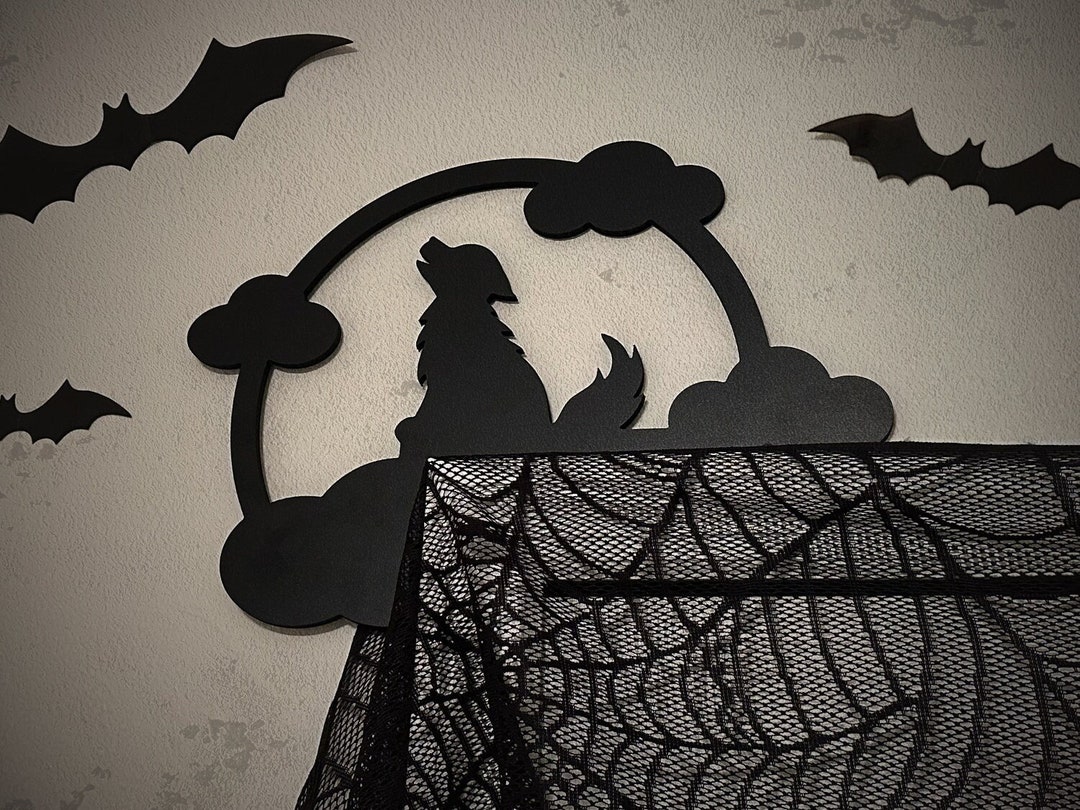 Howling Wolf Door Frame Topper Full Moon Art Halloween Decor Door ...