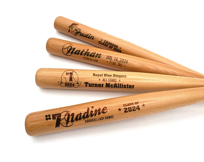 Custom Carved Baseball Bat Personalized Gift for Dad Him Man Cave ...