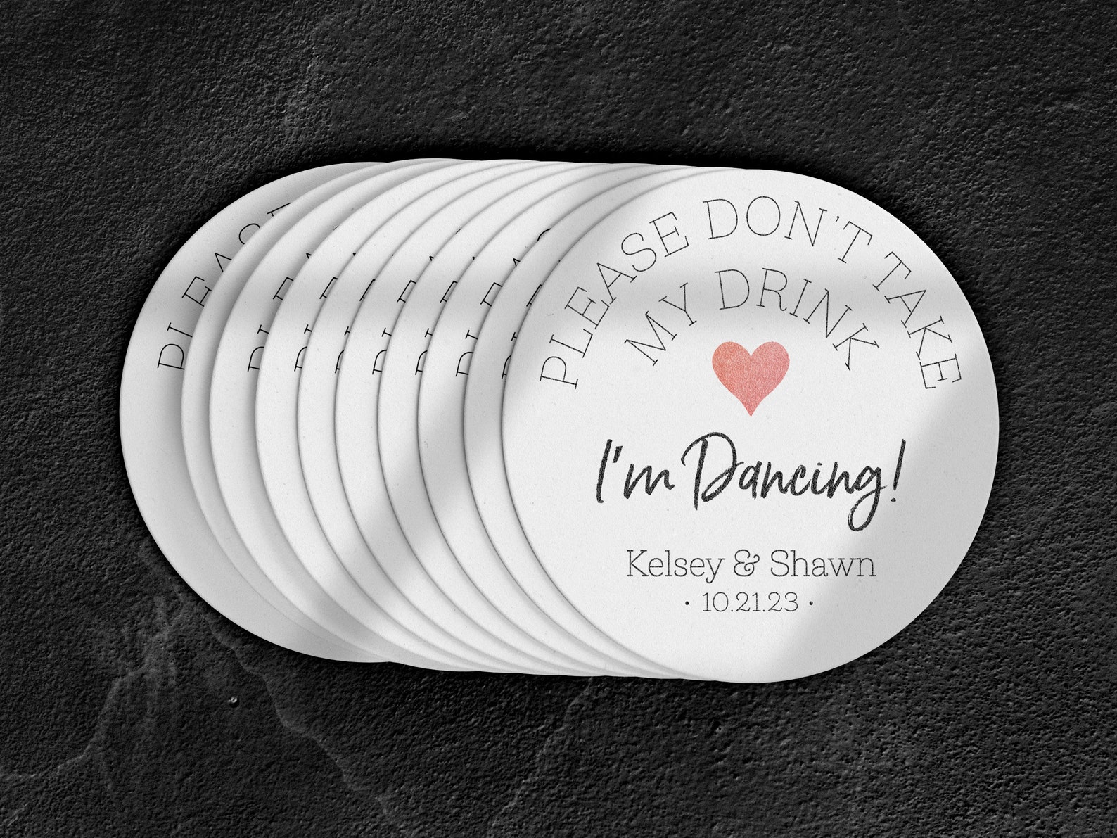 Personalized Drink Cover Wedding Coasters Don't Take My Drink I'm ...