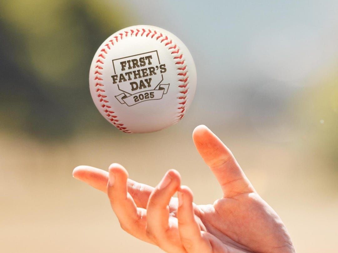 Personalized First Father's Day Baseball | Gift for Dad | Custom Date ...