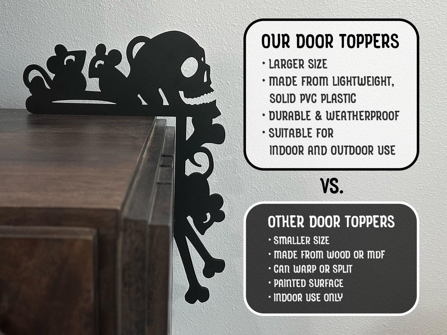 Skeleton & Rats Door Frame Topper | Halloween Door Corner Decor ...