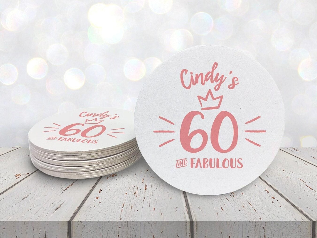 Fabulous Birthday Coasters | Custom Name & Age Drink Coaster | Birthday ...