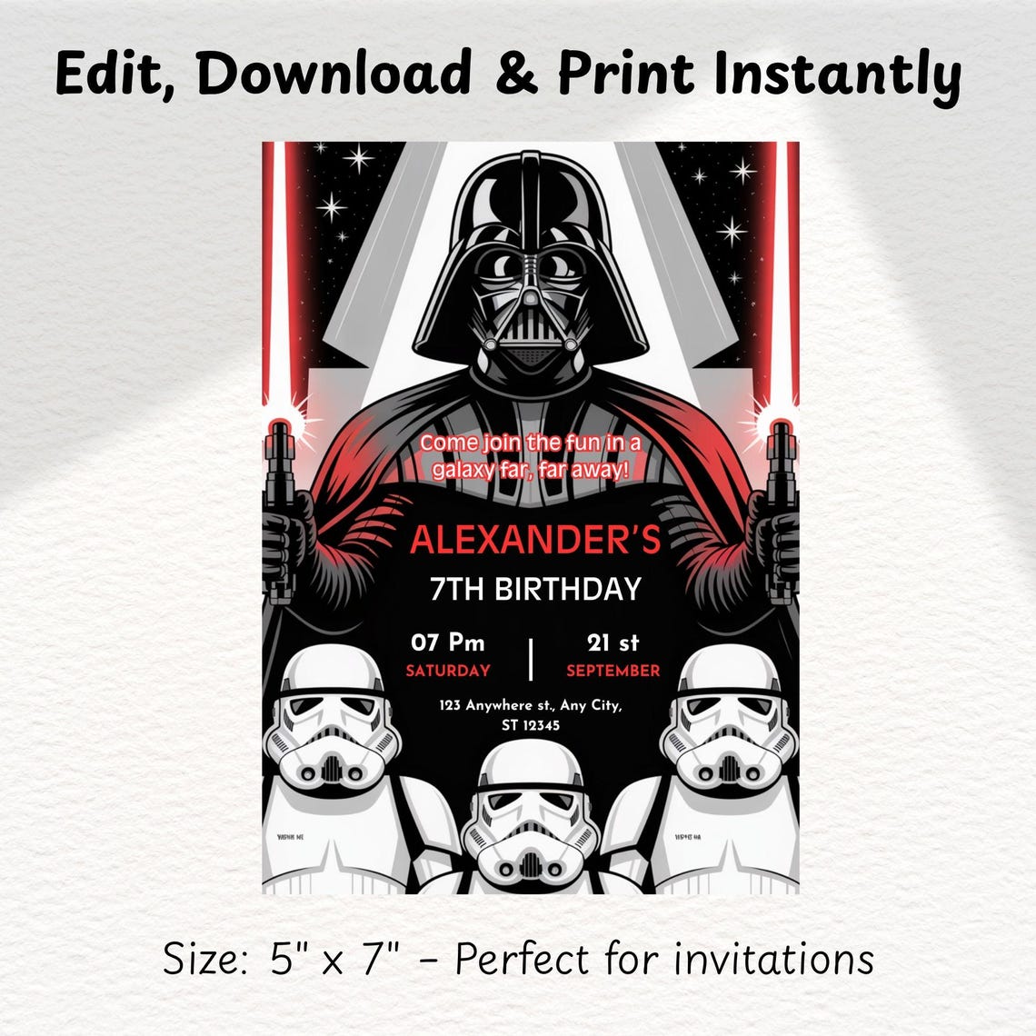 Galaxy Far Away Birthday Invitation | Space Adventure Party | Cosmic ...