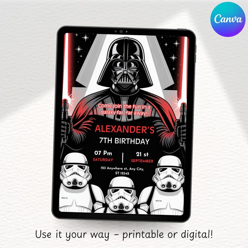 Galaxy Far Away Birthday Invitation | Space Adventure Party | Cosmic ...