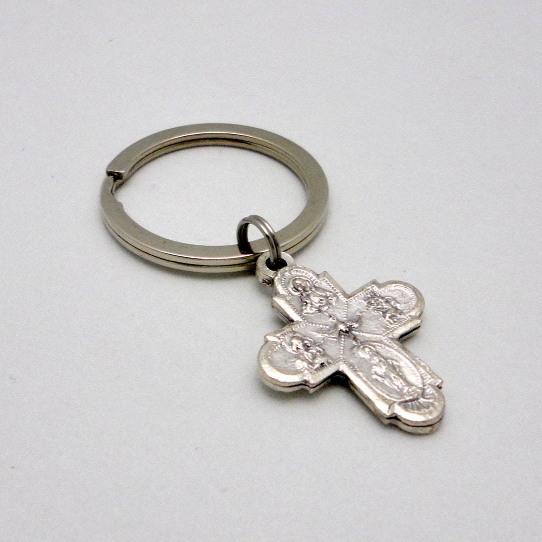 Four Way Cross Key Ring - Etsy