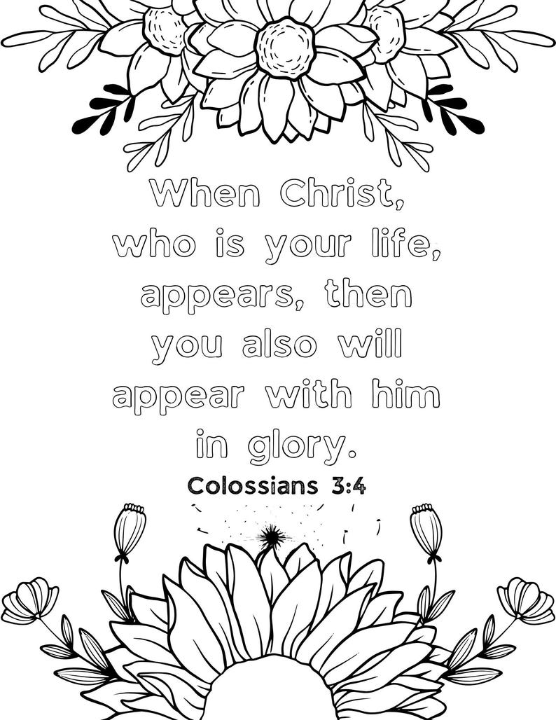 Coloring Through Colossians Printable Pages - Etsy