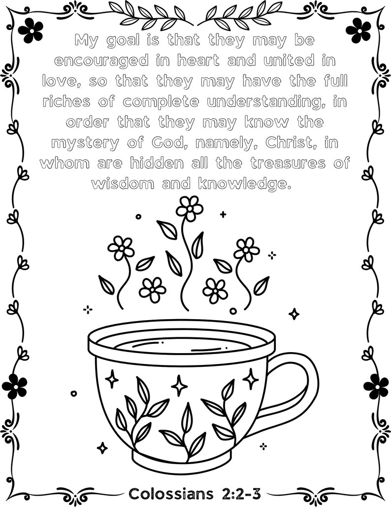 Coloring Through Colossians Printable Pages - Etsy