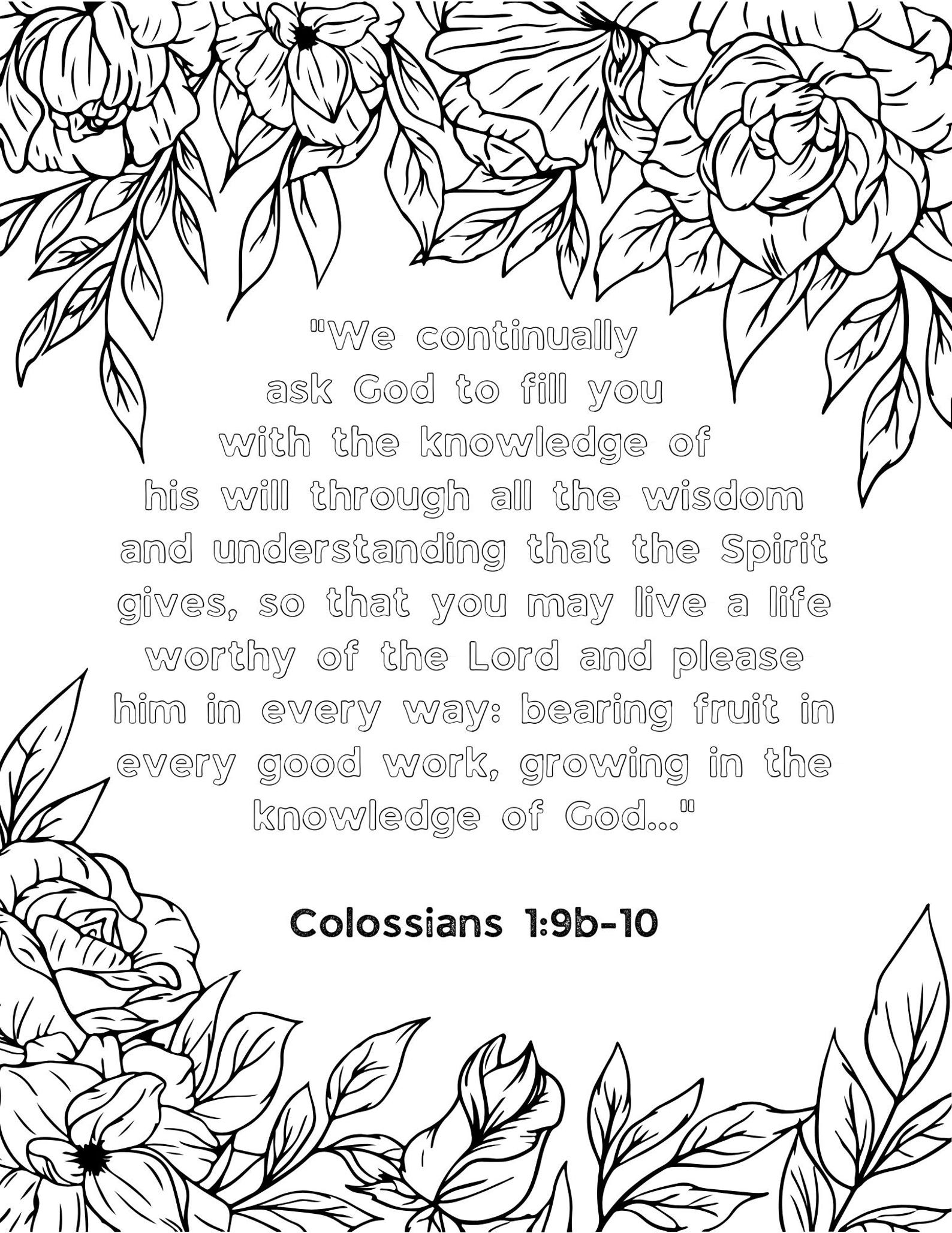 Coloring Through Colossians Printable Pages - Etsy