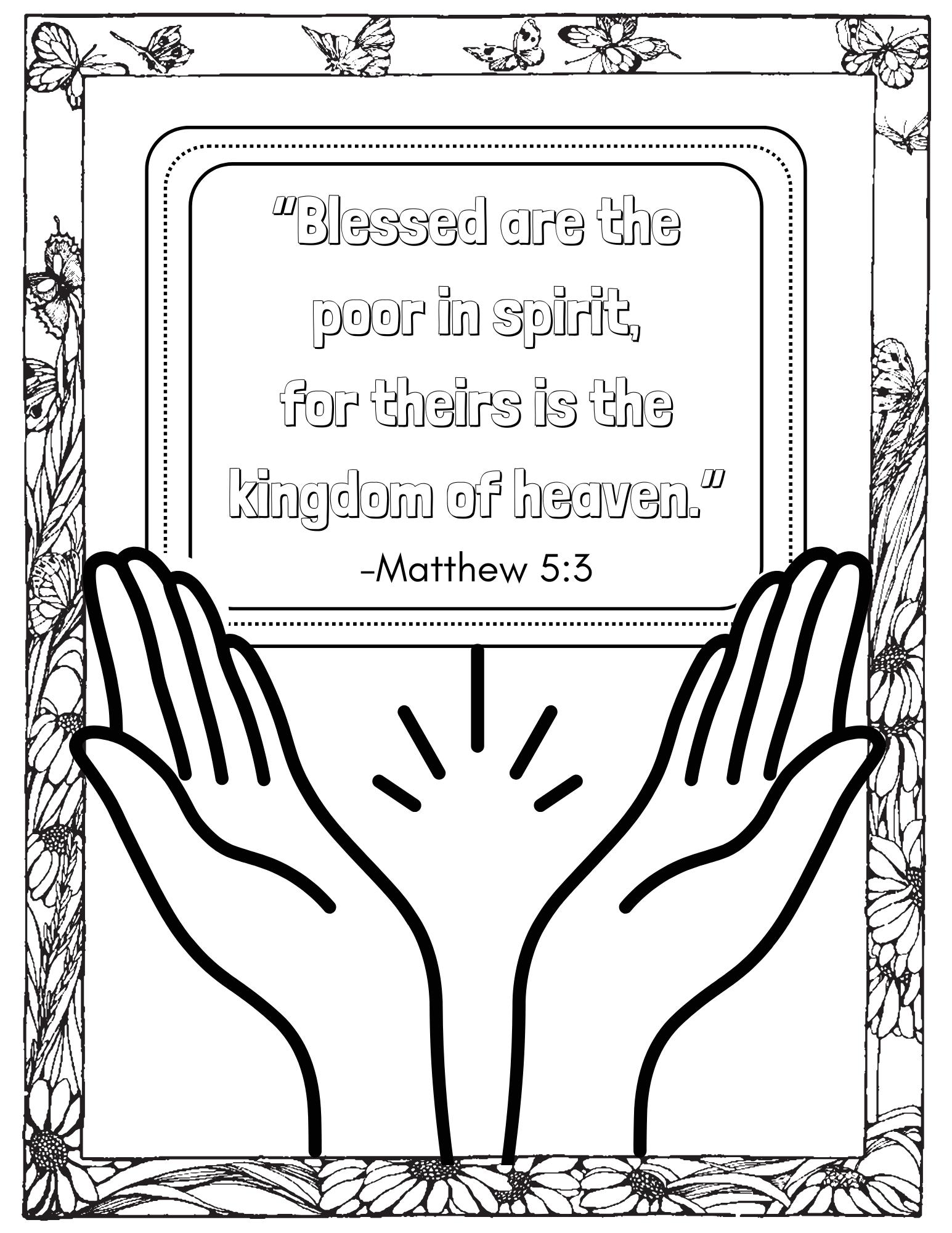 Beatitudes Printable Coloring Pages - Etsy