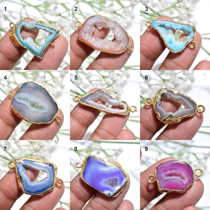 Pink Druzy Crystal Slice - Etsy