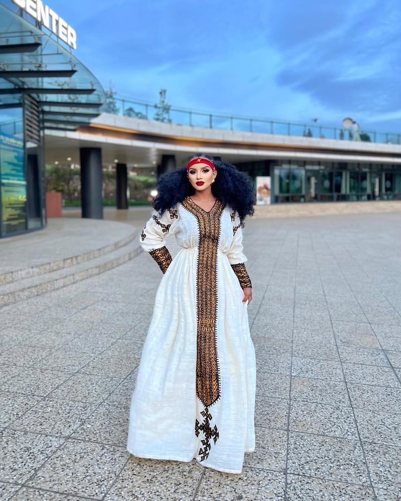 Traditional Ethiopian Kemis | Handwoven Cultural Dress for Women - Etsy