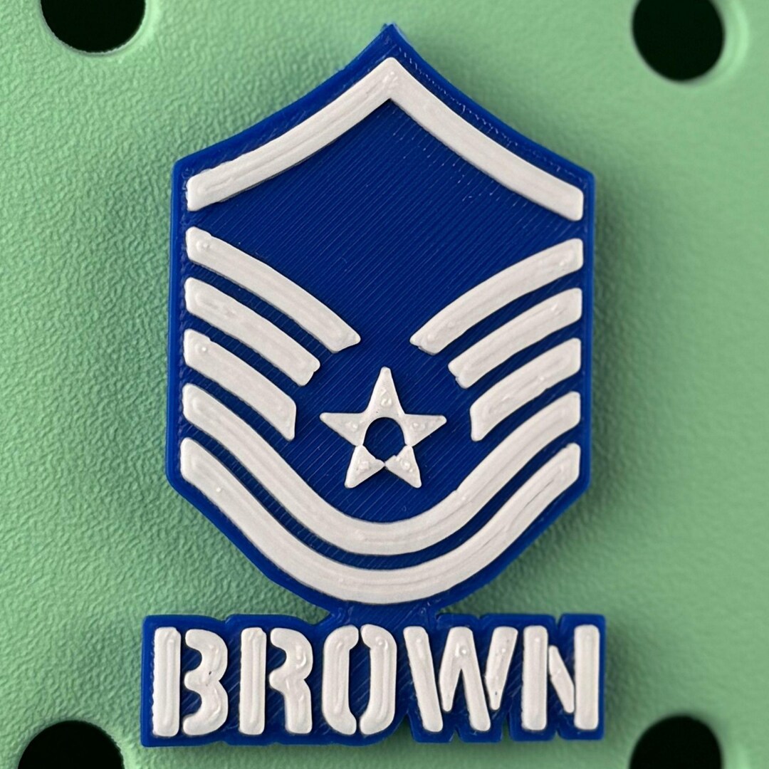 Personalized Msgt Bogg Bag Tag, Airforce Master Sergeant Bag Charm ...