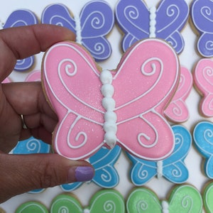 1 Dozen - Enchanted Garden Butterfly Cookies, Butterfly Birthday Cookie ...