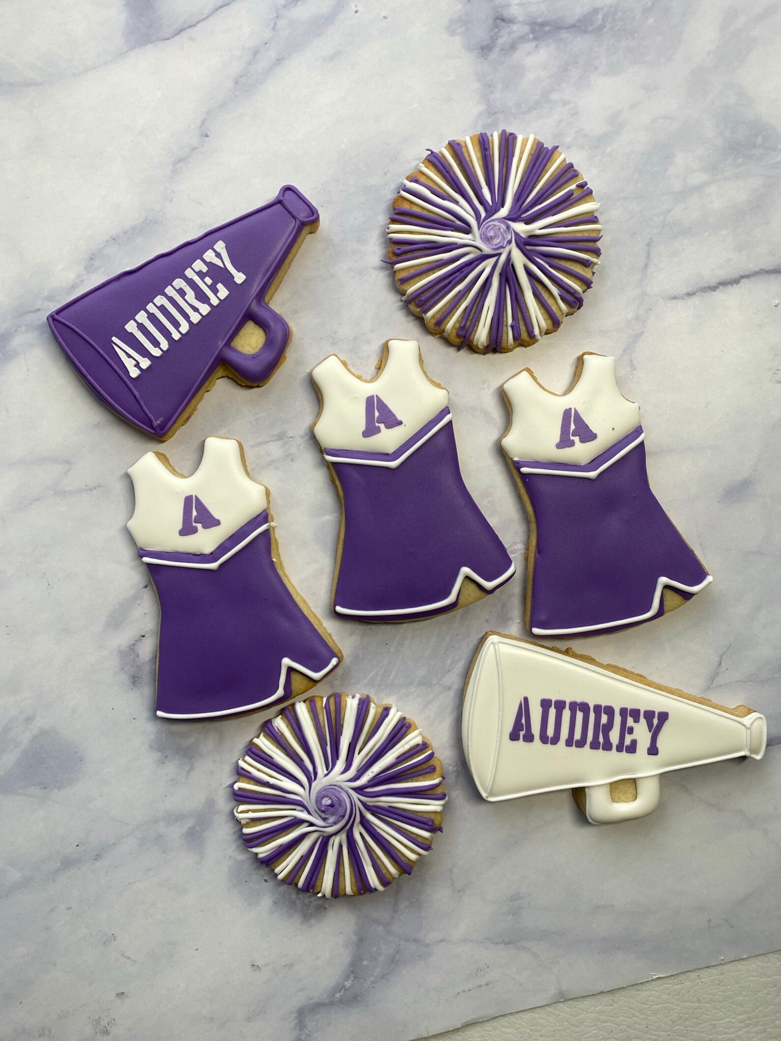 1 Dozen Personalized Cheerleading Theme Sugar Cookies Cheer - Etsy