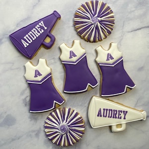 1 Dozen - Personalized Cheerleading Theme Sugar Cookies, Cheer Party ...
