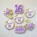 1 Dozen - Personalized Lavender Sweet 16 Birthday Cookie Favors ...