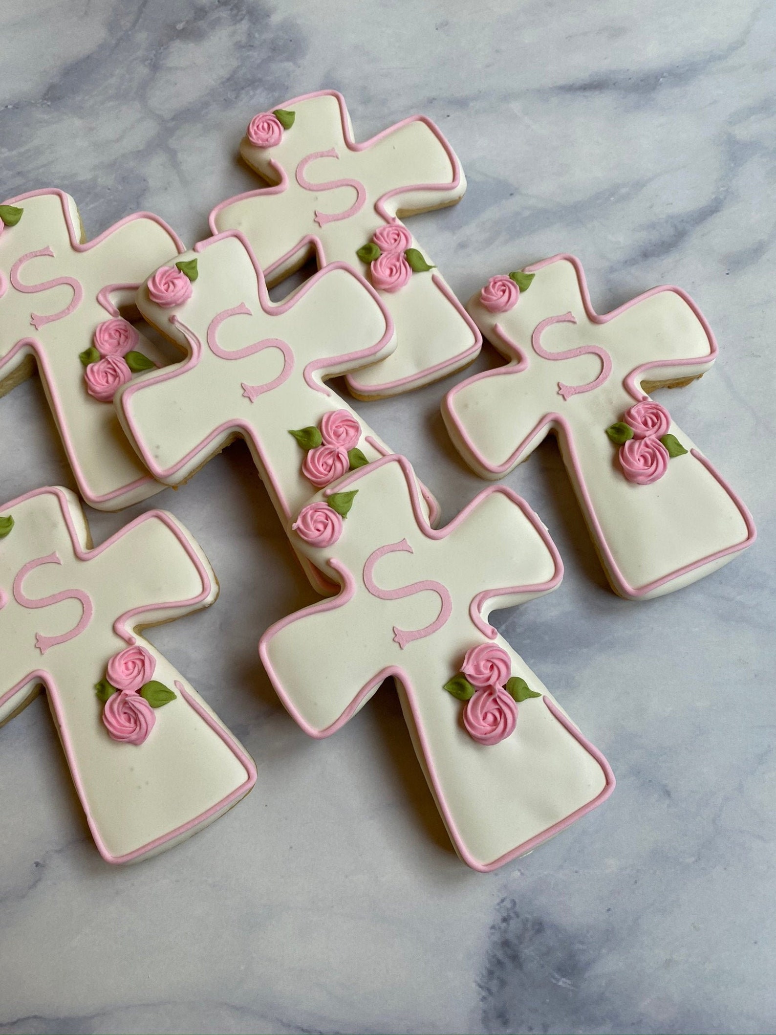 1 Dozen Personalized Communion Cookies Baptism Girls Cross - Etsy