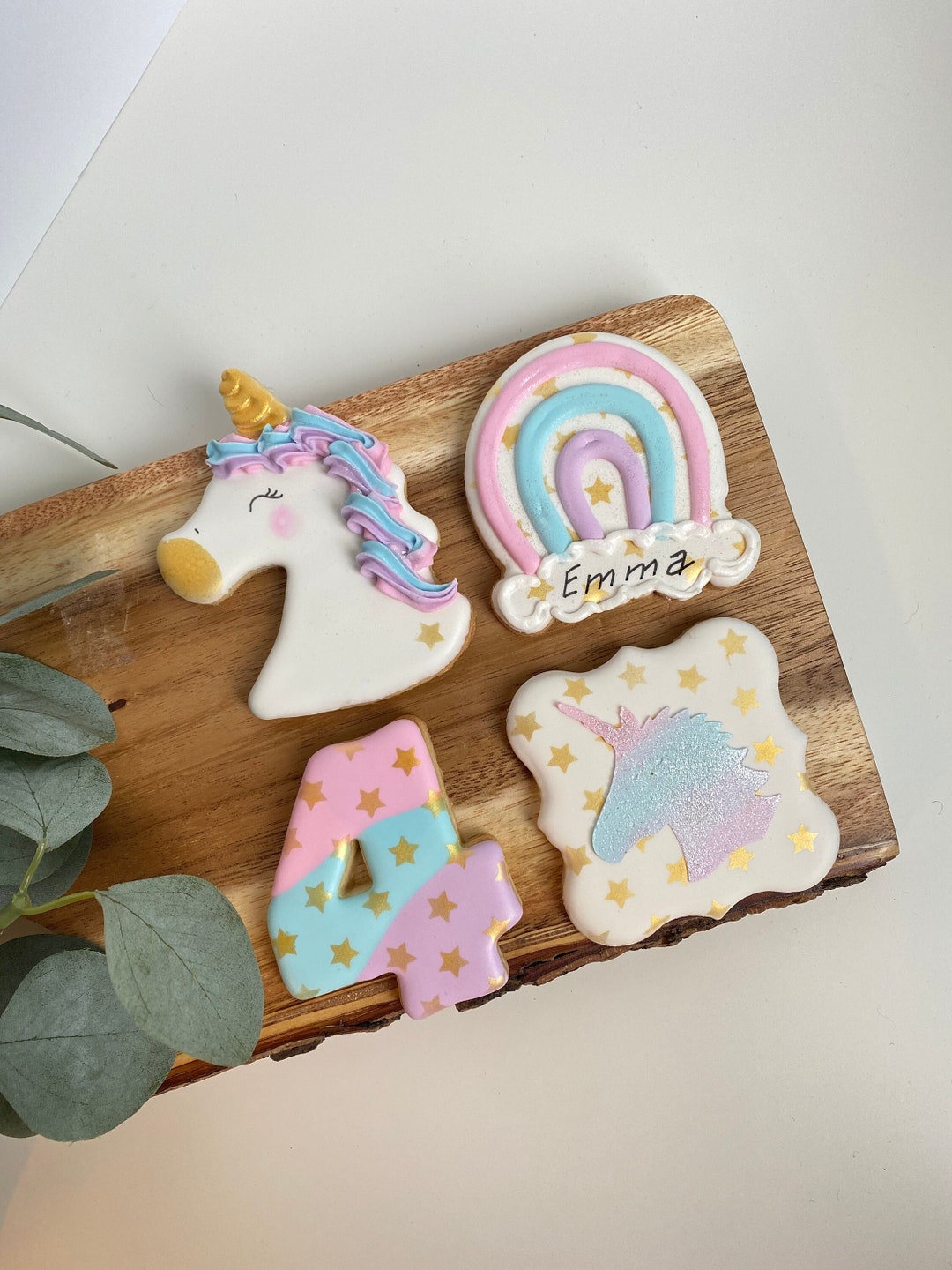 1 Dozen Personalized Unicorns & Rainbows Birthday Cookies, Unicorn and ...