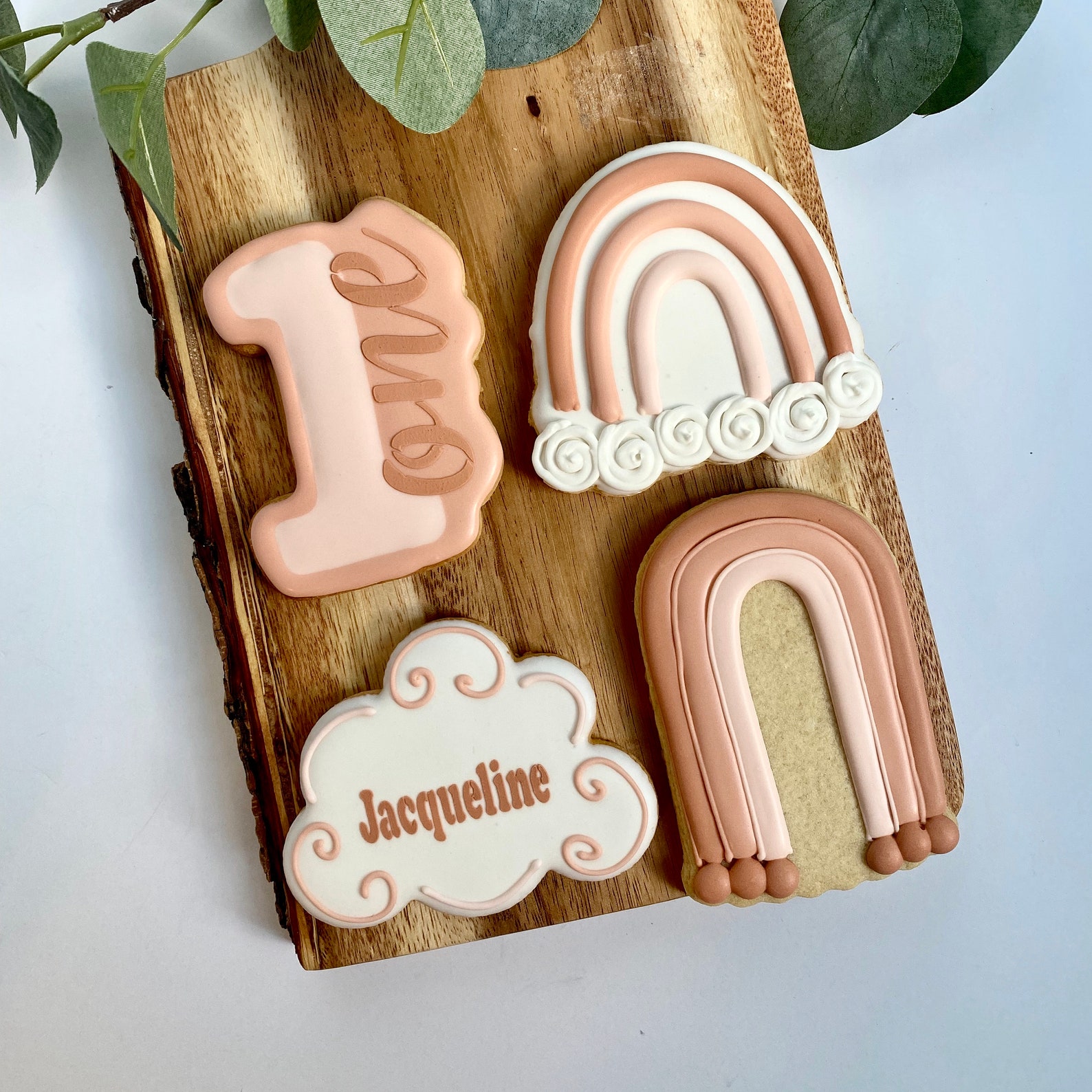 1 Dozen Personalized Boho 1st Birthday Cookies Boho Rainbow - Etsy