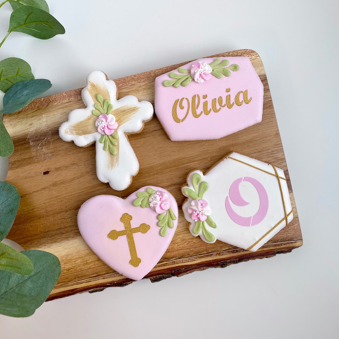 1 Dozen - Personalized Baptism, Christening, First Communion Cookies ...