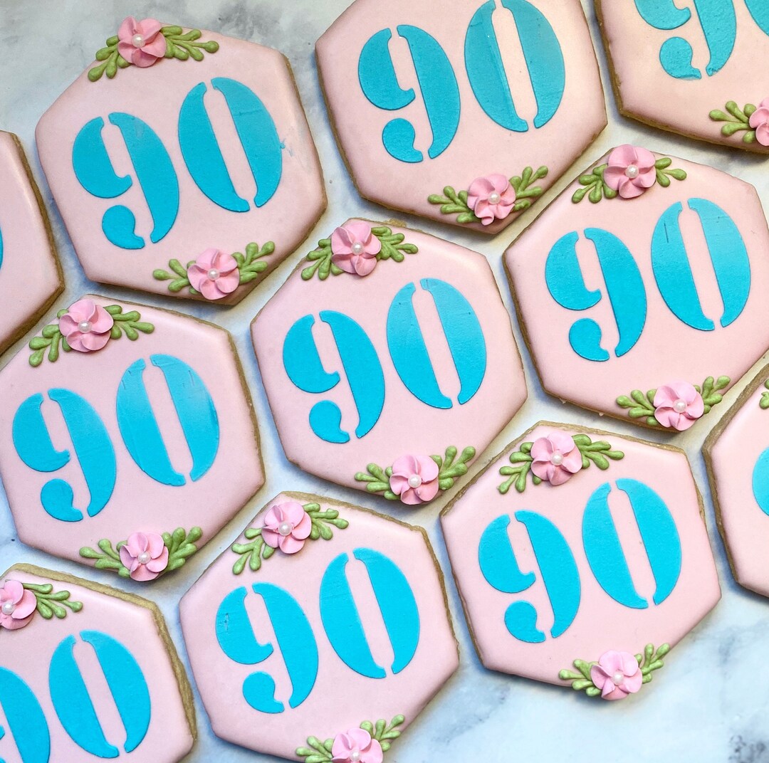 1 Dozen - 30, 40, 50, 60, 70 Birthday Number Cookies, Birthday Cookie ...