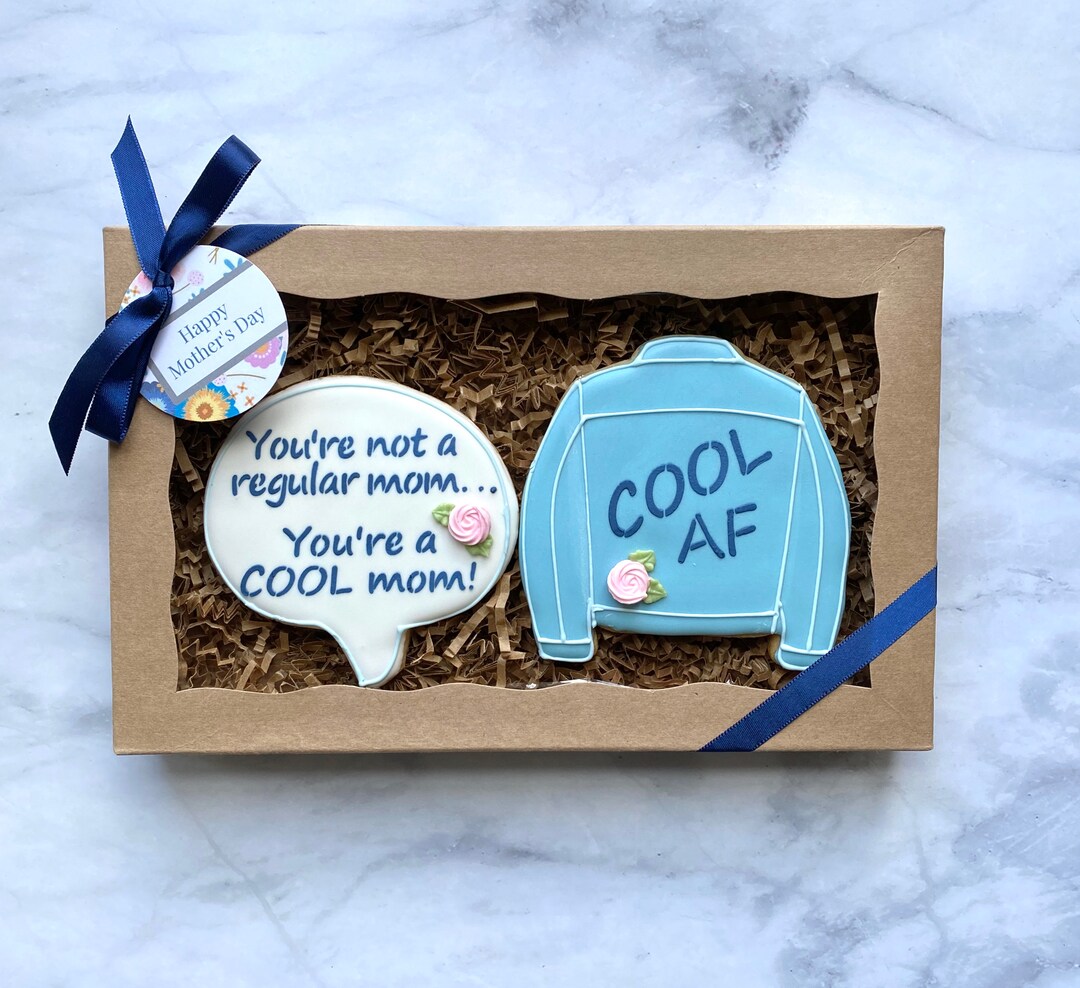 Mother's Day Edible Gifts, Cool Mom Birthday Cookie Gift Box, Mother's ...