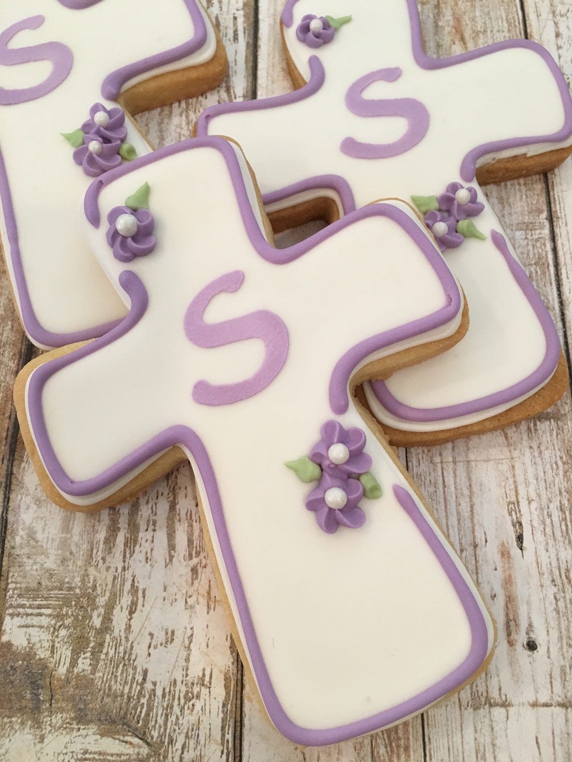 1 Dozen Personalized Communion Cookies Baptism Girls Cross - Etsy