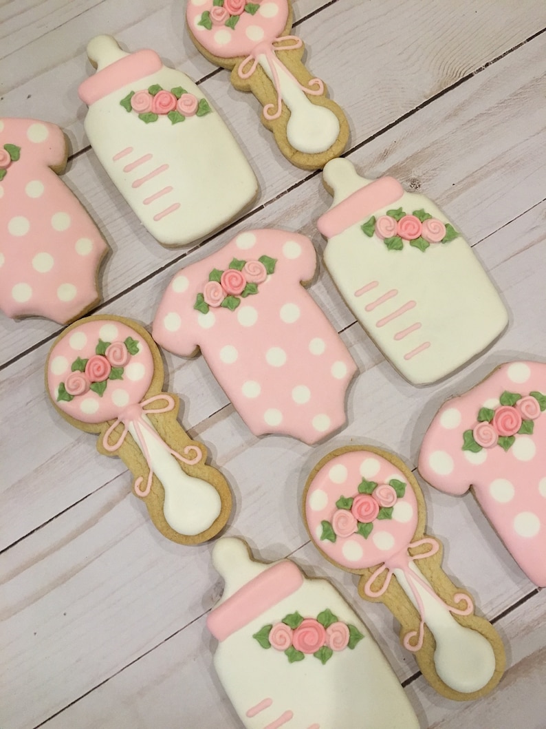 1 Dozen - Decorated Baby Shower Cookies for Girls, Baby in Bloom - Etsy