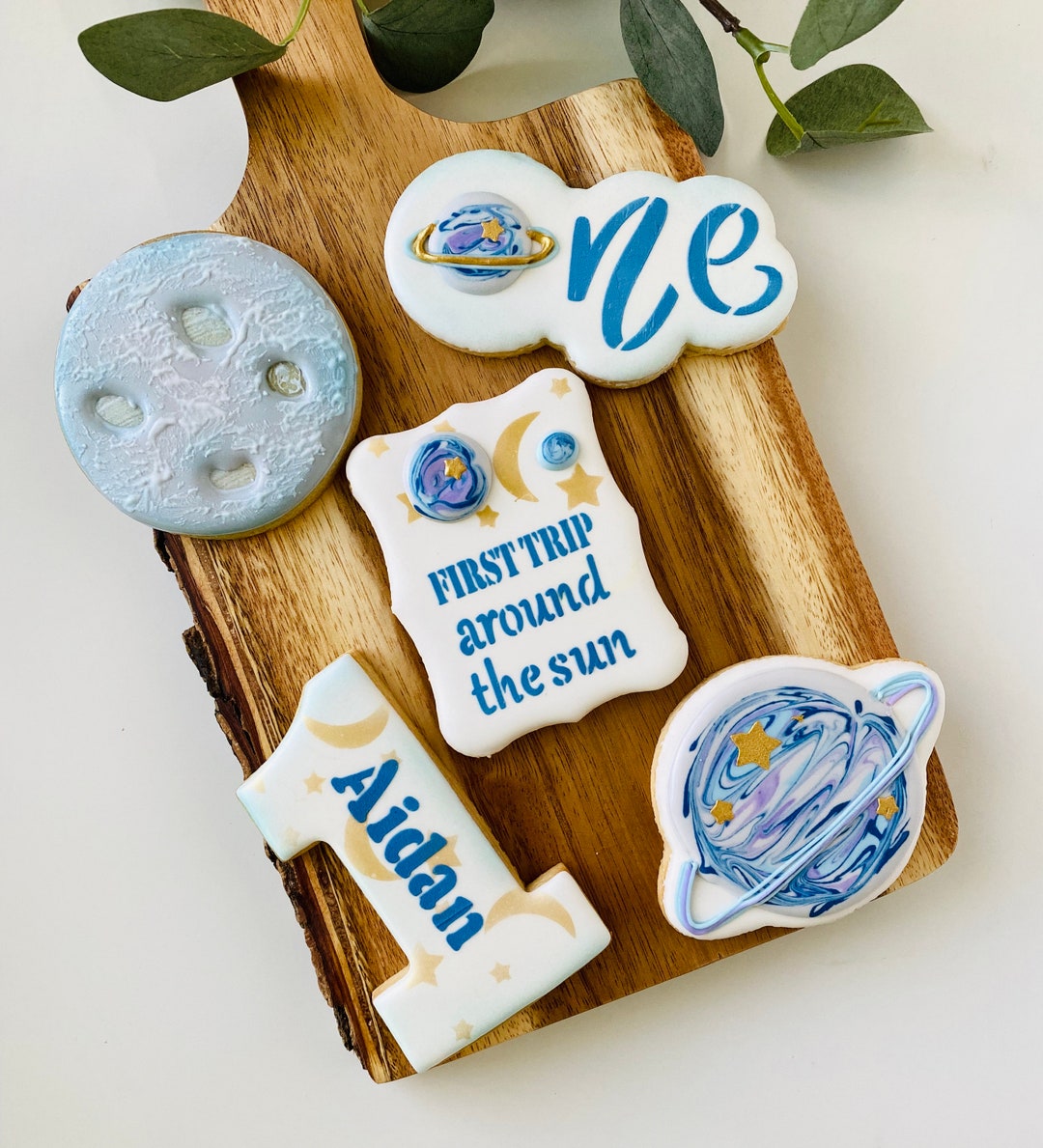 1 Dozen - Personalized First Trip Around the Sun Cookies, Outer Space ...