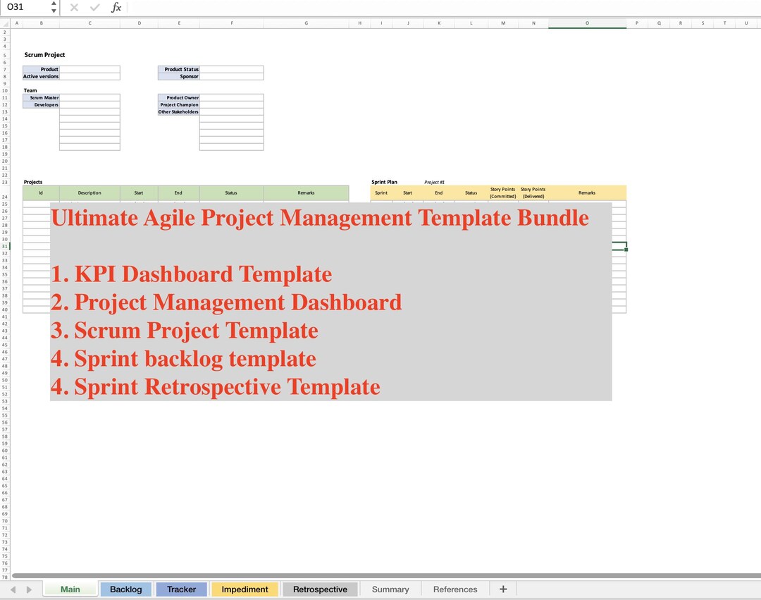 KPI Dashboard Template, Project Management Dashboard, Scrum Project ...