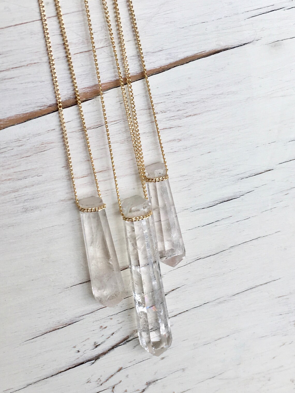 Crystal Quartz Pendant Necklace Point Pendant Necklace Crystal - Etsy