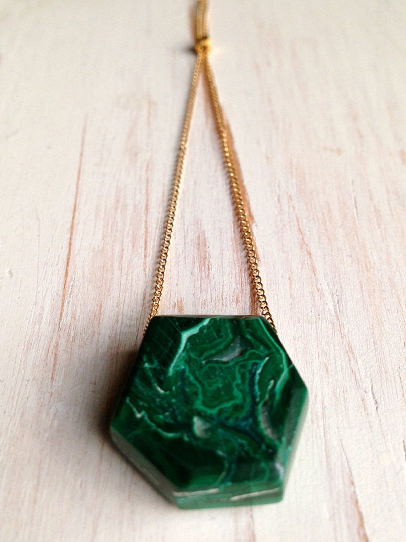 Malachite Necklace Malachite Jewelry Gemstone Necklace Semi | Etsy
