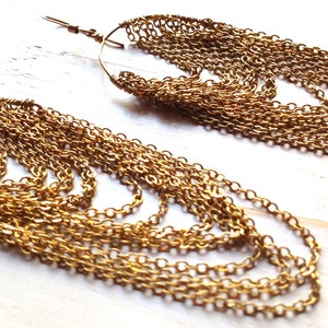 Gold Filled Chain Draped Earring - Etsy