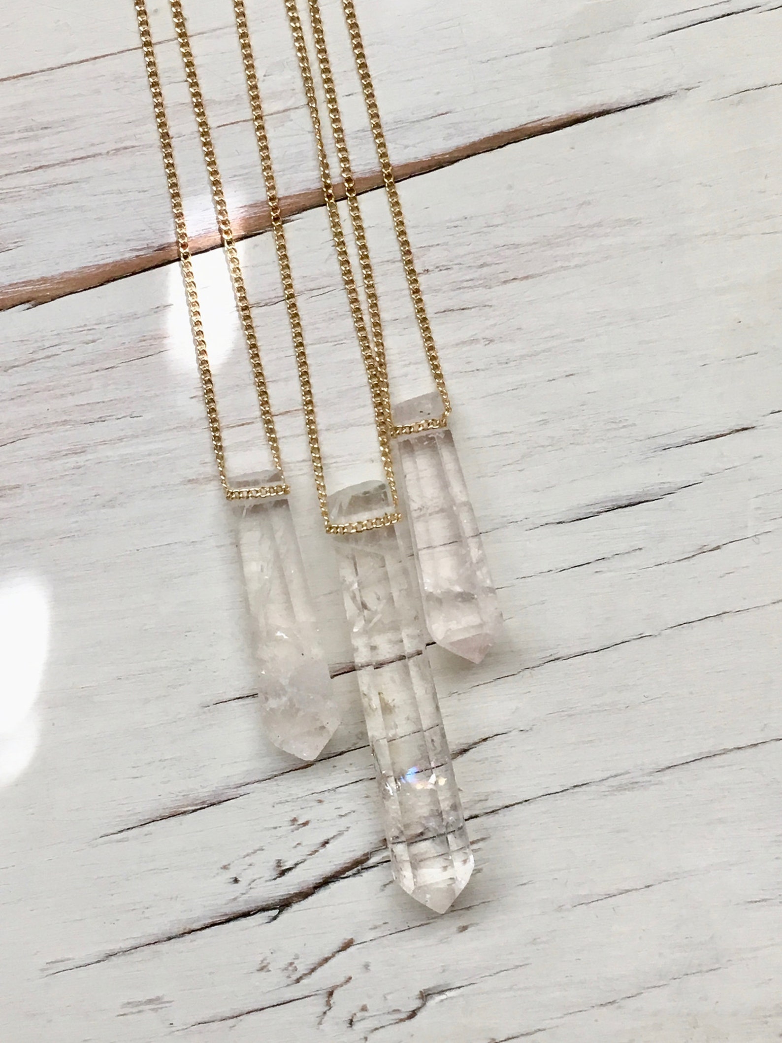 Crystal Quartz Pendant Necklace Point Pendant Necklace Crystal - Etsy