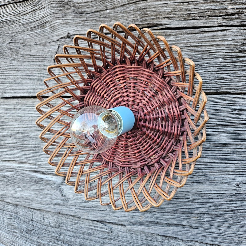 Woven Basket Lamp - Etsy