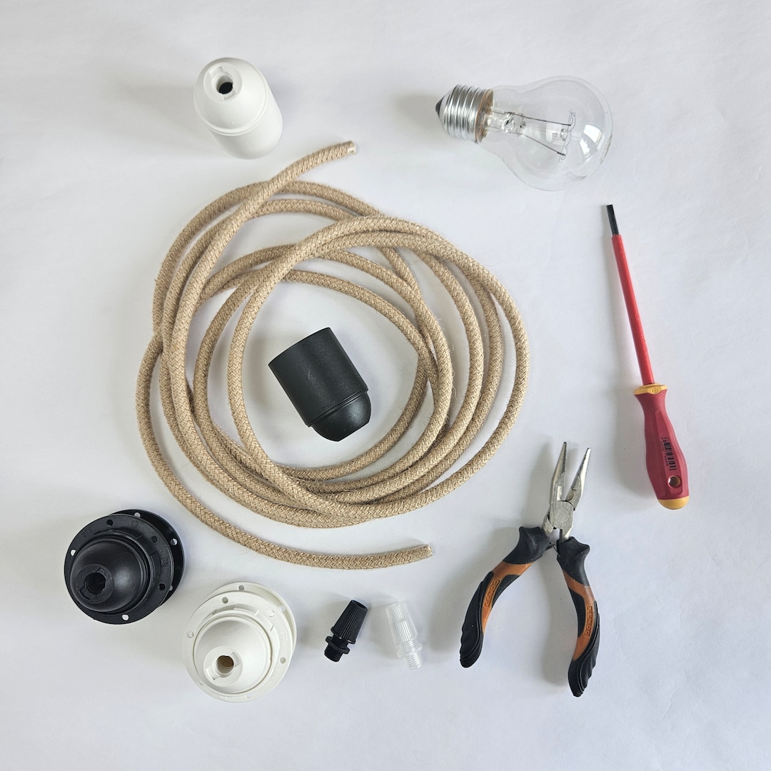 Custom Textile Cable Lamp Kit | 3 Core DIY Electrical Fabric Flex ...