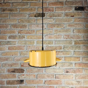 Up Cycled Enamel Light | Vintage Metal Pendant Shade | 50s Warm Yellow ...