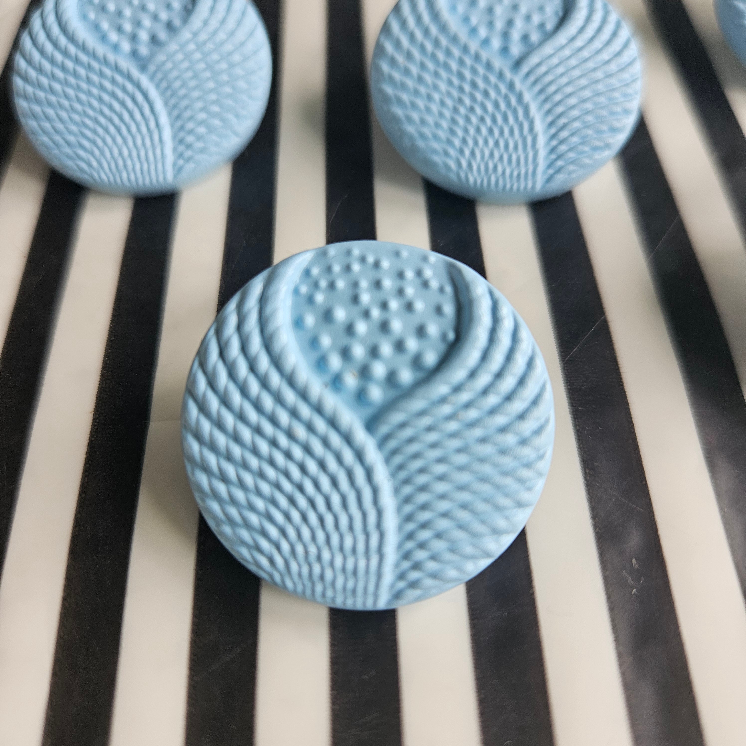 Vintage up Cycled Art Deco Buttons | Set of 6 Hand Pressed Czech Glass ...