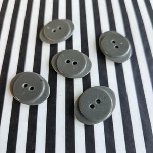 Grey Oval Buttons | Concentric Circle Buttons | Set of 5 Lead Grey ...